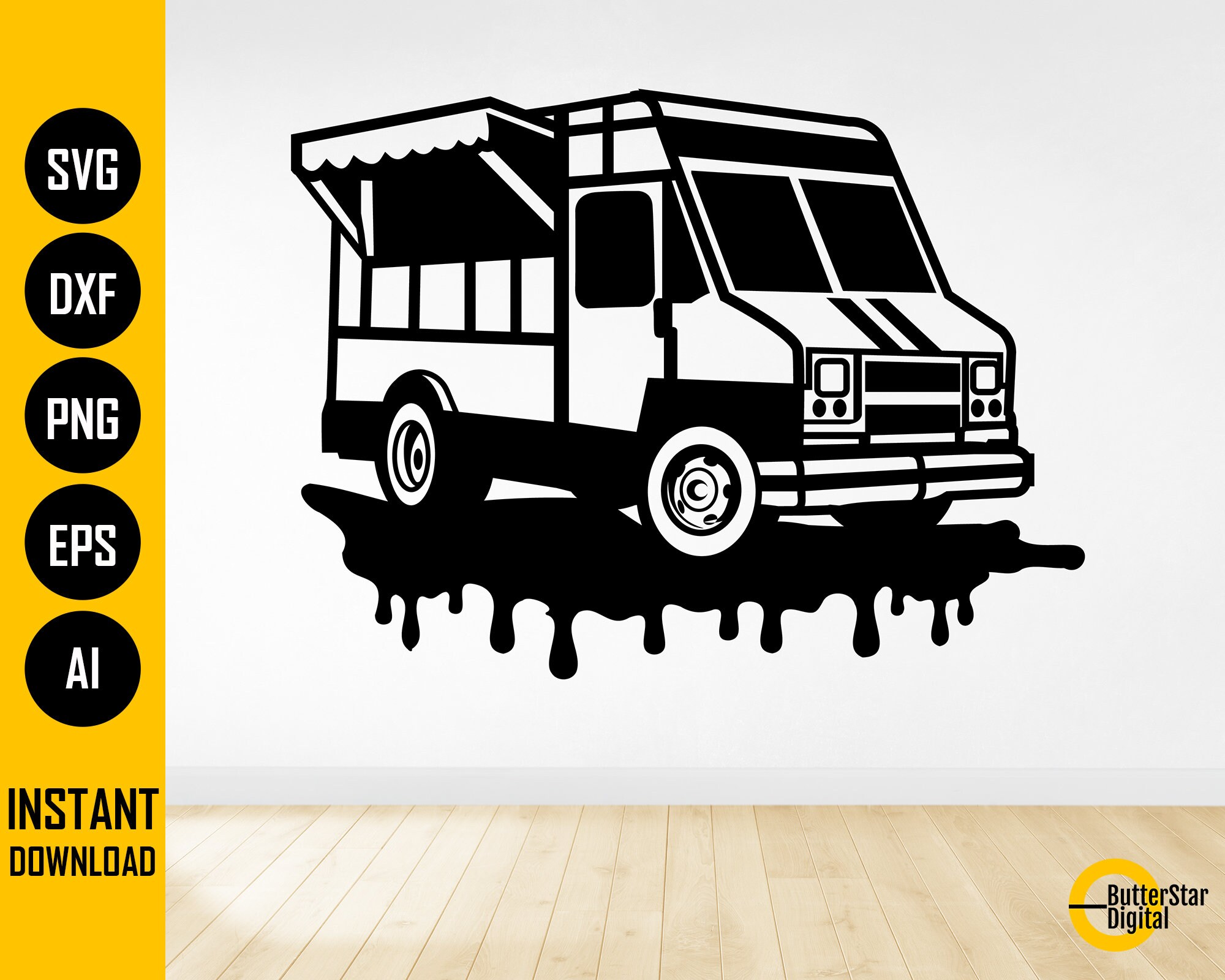 Dripping Food Truck SVG | Restaurant Decal T-shirt Sticker Graphics ...