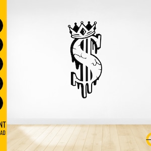 Dollar King SVG | Dripping USD Sign SVG | Hipster Hip Hop Rap Rapper ...