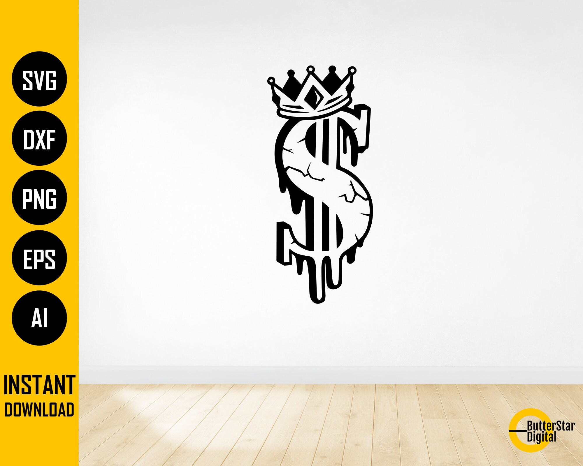 Dollar King SVG | Dripping USD Sign SVG | Hipster Hip Hop Rap Rapper ...