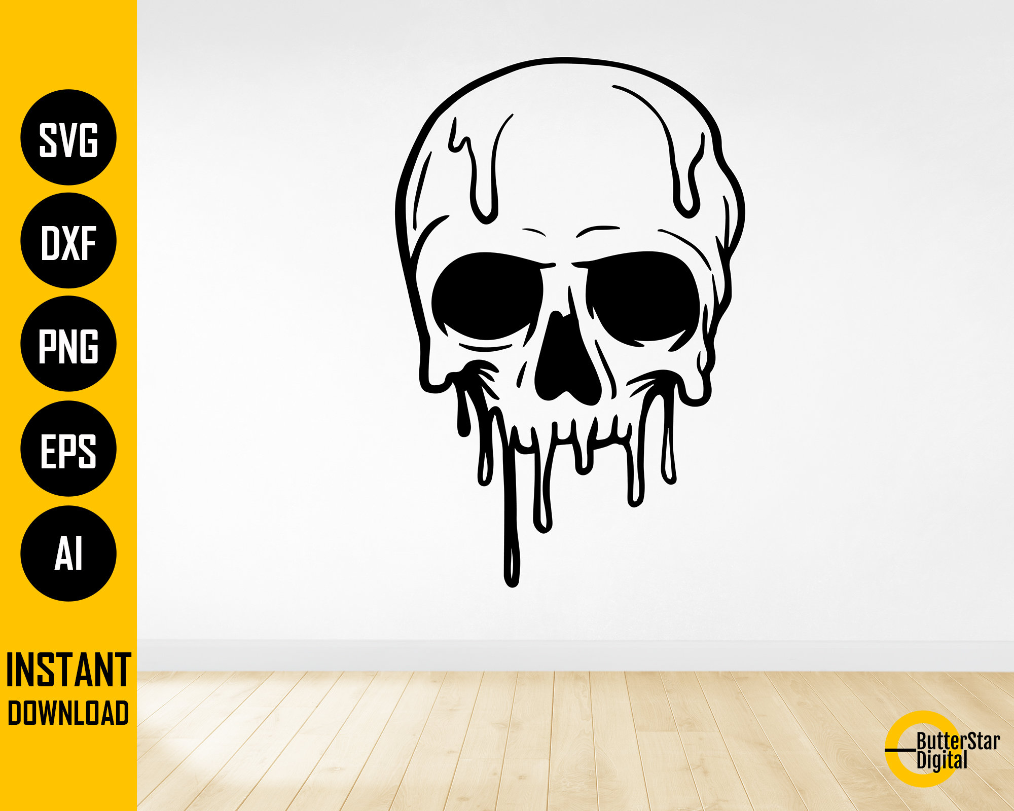 Dripping Skull SVG | Skeleton SVG | Gothic Decal T-shirt Sticker ...