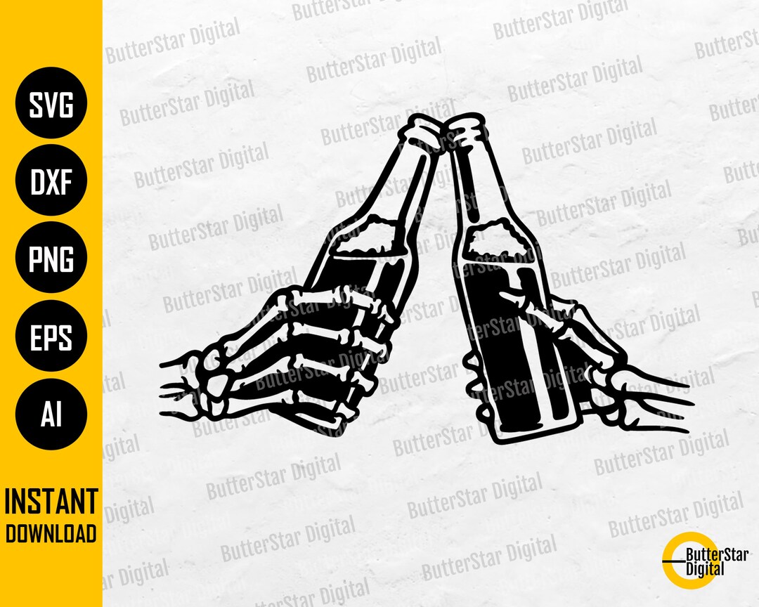 Skeleton Cheers SVG | Toast SVG | Salud SVG | Beer T-shirt Decal ...