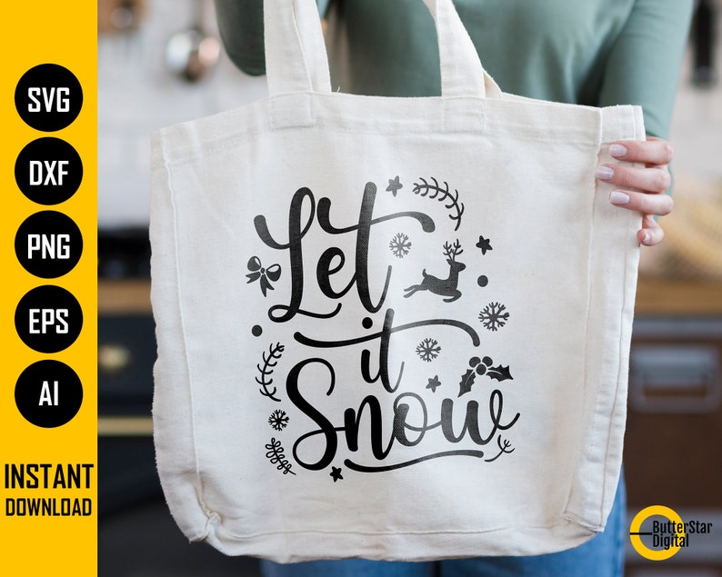 Let It Snow SVG Cute Christmas Sign Winter Saying - Etsy