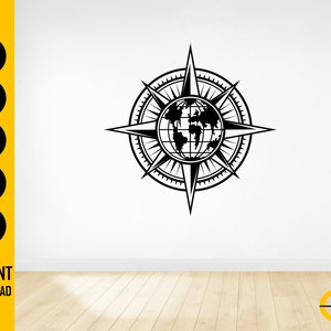 Globe Compass SVG | Nautical SVG | Earth SVG | Wind Rose Svg | Cricut ...