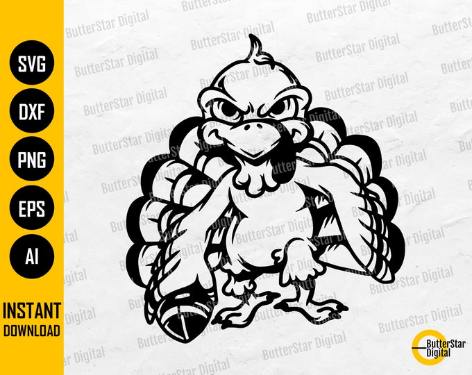 Thanksgiving Football Turkey Instant Digital Download Svg, Png, Dxf ...
