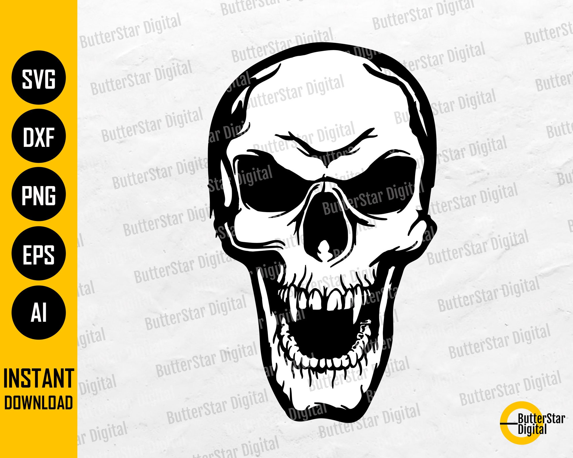 Vampire Skull SVG / Skeleton SVG / Horror T-Shirt Tattoo Vinyl - Etsy ...