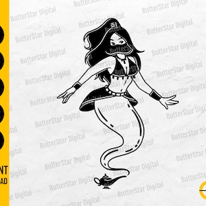 Female Genie SVG | Magic Lamp SVG | Magical Shirt Decal Wall Art ...