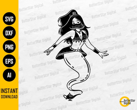 Female Genie SVG Magic Lamp SVG Magical Shirt Decal Wall | Etsy