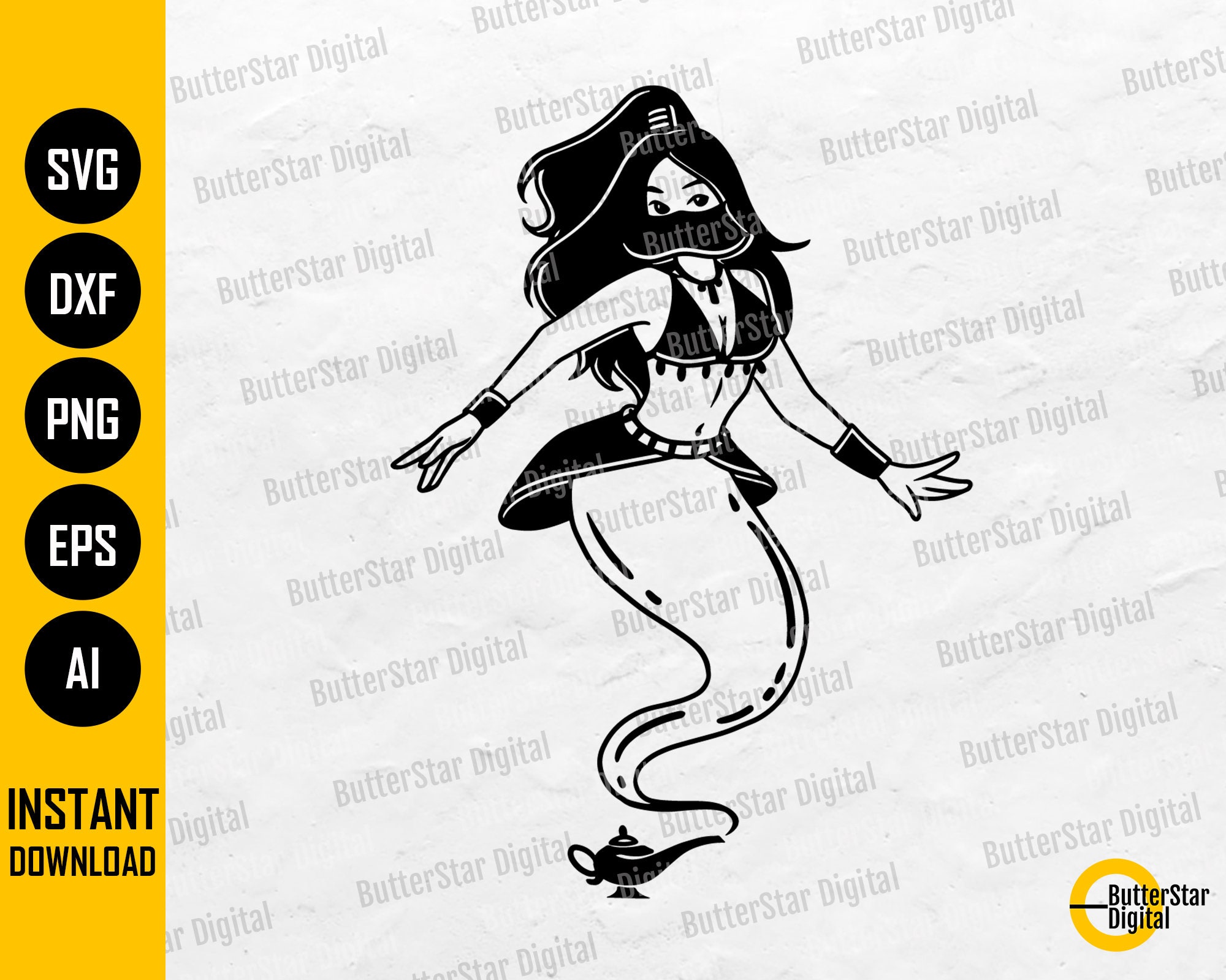 Female Genie SVG | Magic Lamp SVG | Magical Shirt Decal Wall Art ...