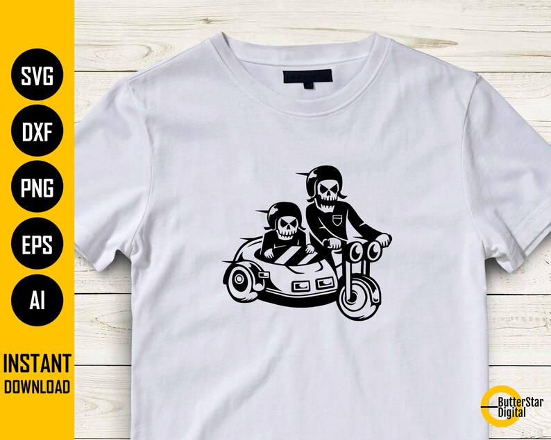 Skeleton Motorcycle Sidecar SVG Riding Motorbike SVG Biker - Etsy Australia