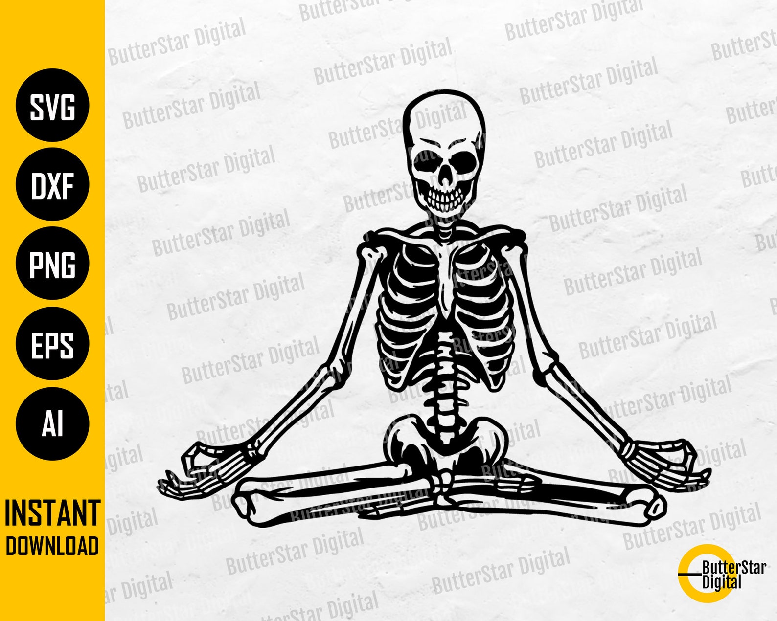 Meditating Skeleton SVG Yoga SVG Namaste SVG Meditate - Etsy