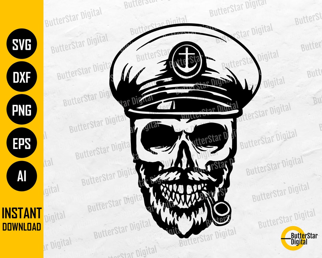 Skull Boat Captain SVG | Sailing SVG | Yacht Cruise Ship Ocean Sea ...