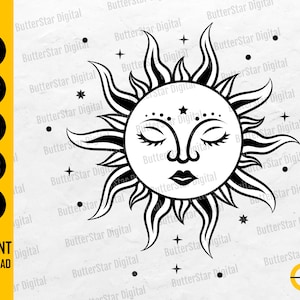 Mystical Sun SVG Heavenly SVG Sunny SVG Cosmic Svg Cricut Cut Files ...
