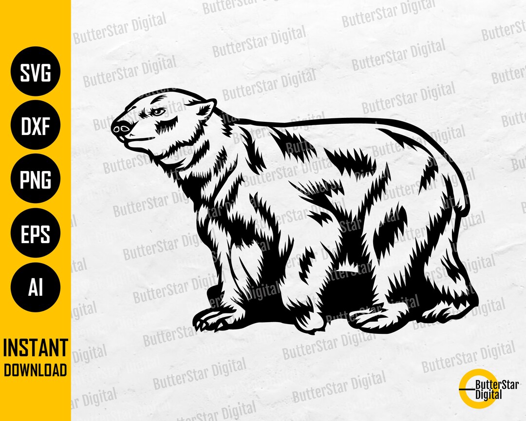 Polar Bear SVG | Winter Animal Wildlife Illustration Drawing | Cricut ...