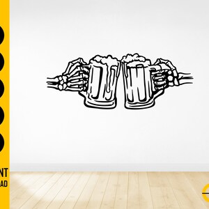Skeleton Cheers SVG | Toast SVG | Salud SVG | Beer T-shirt Decal ...