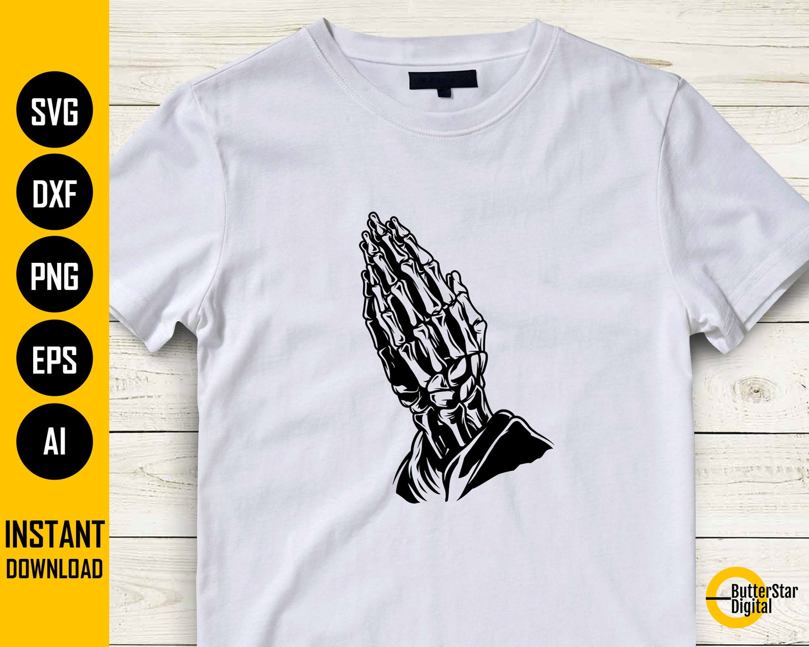 Skeleton Hands Praying Svg Pray Svg Gothic Bones Shirt Etsy
