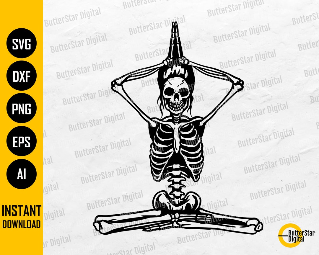 Yoga Skeleton SVG | Namaste SVG | Meditation Meditate Meditating Aum Om ...