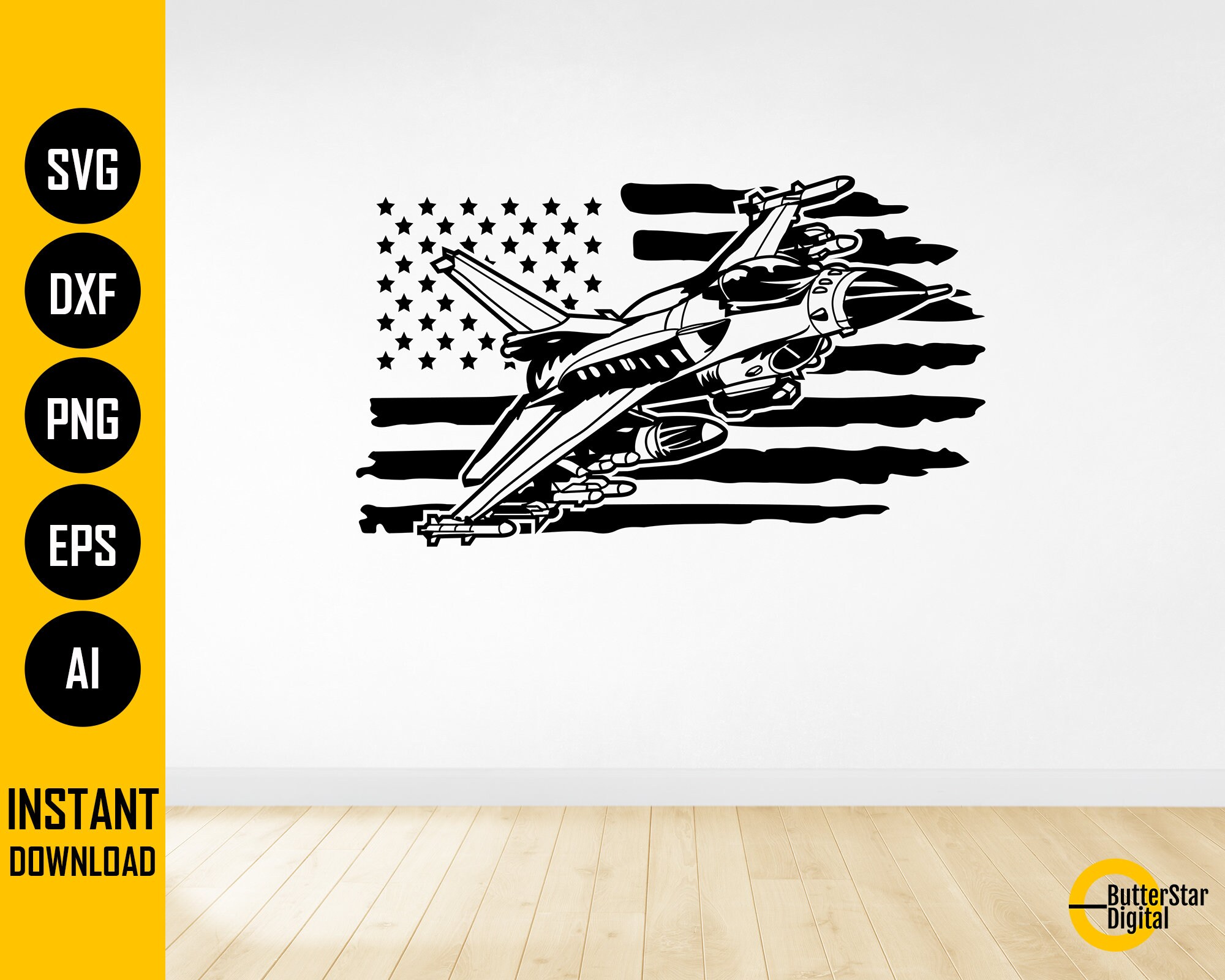 US Jet Fighter SVG Air Force SVG F16 War Plane Decals - Etsy