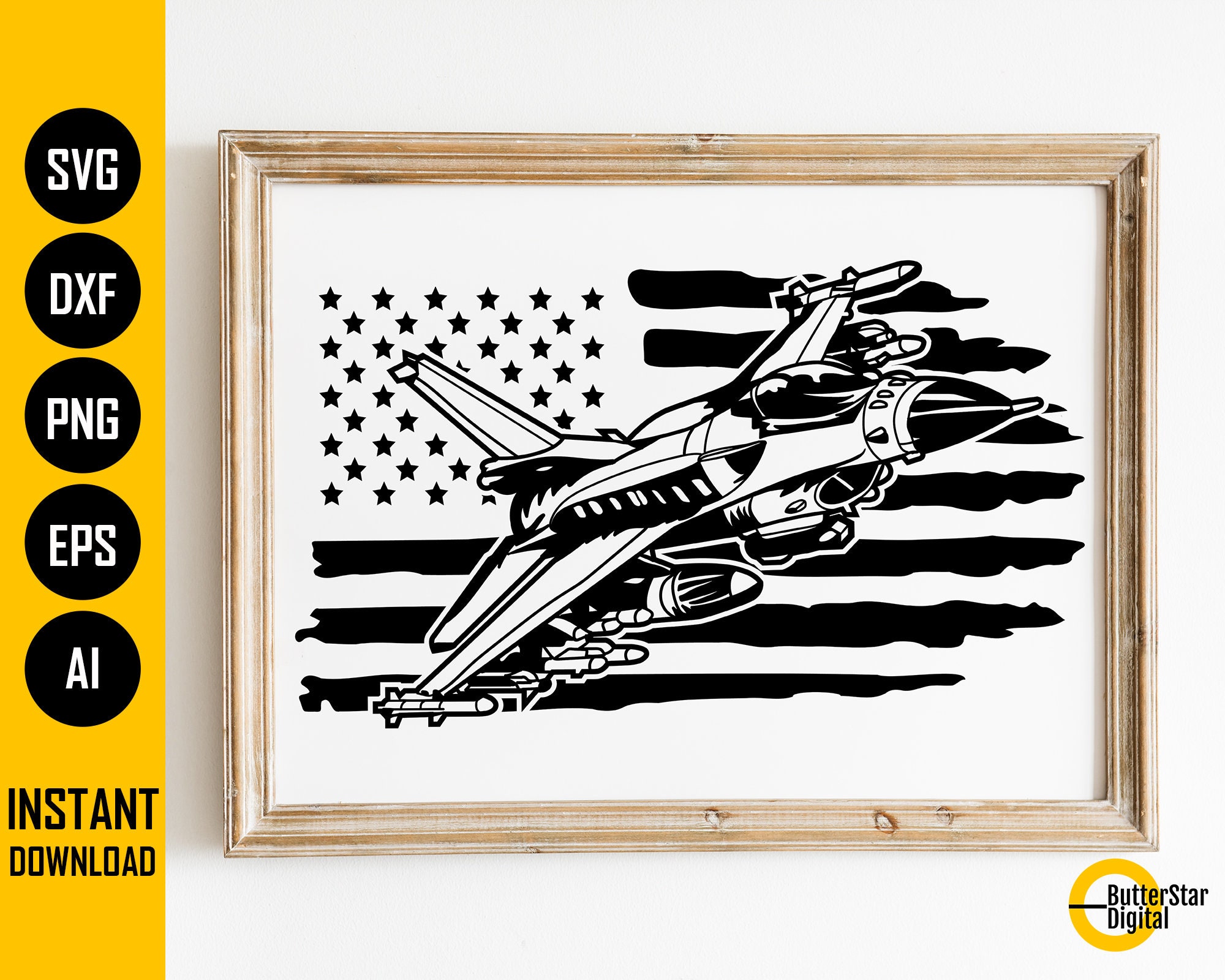 US Jet Fighter SVG | Air Force SVG | F16 War Plane Decals Graphics ...