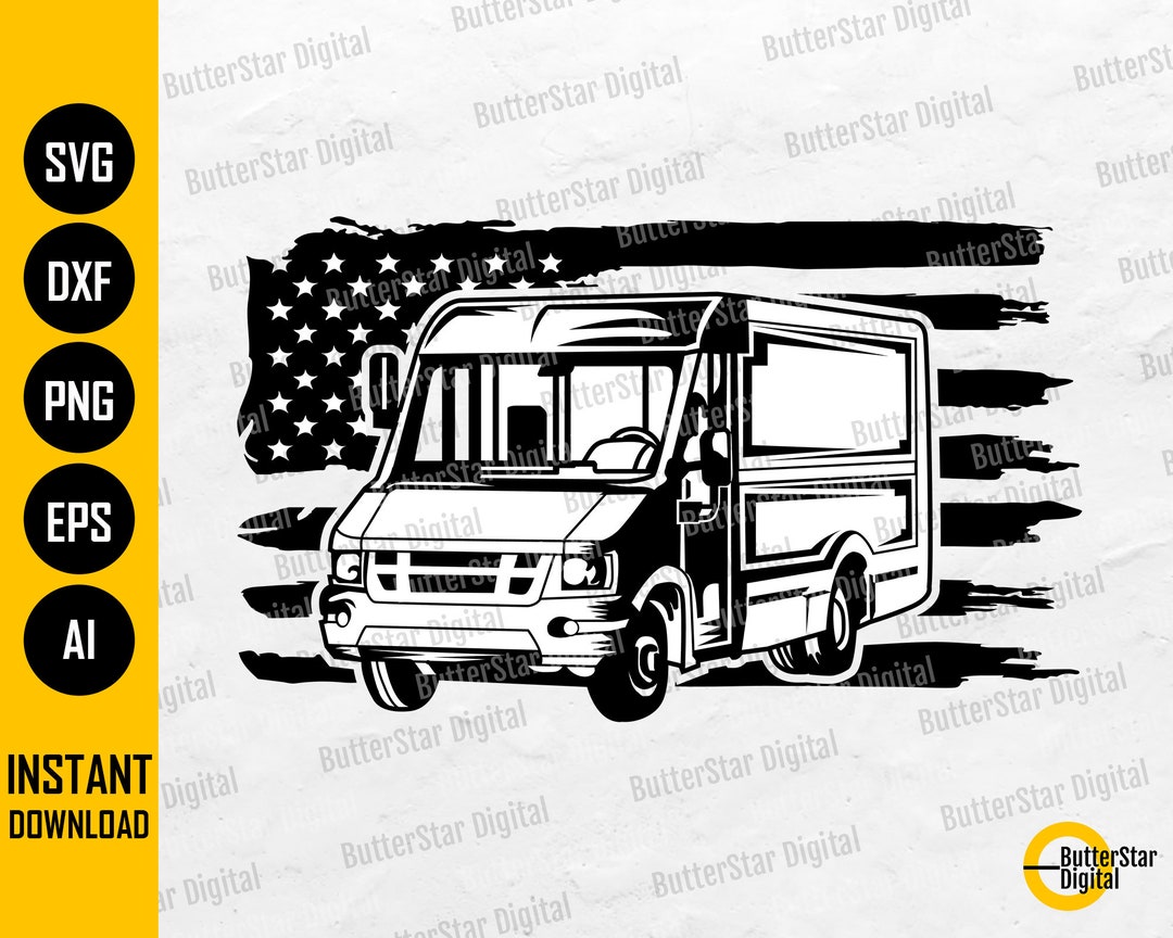 US Postal Truck SVG | American Delivery Truck SVG | Shipping Decal ...