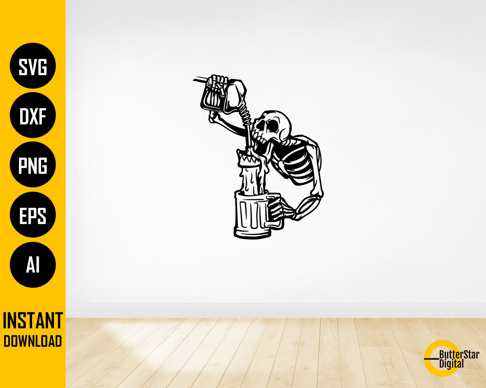 Skeleton Drinking Gasoline SVG | Beer Mug SVG | Gas Pump SVG | Cricut ...