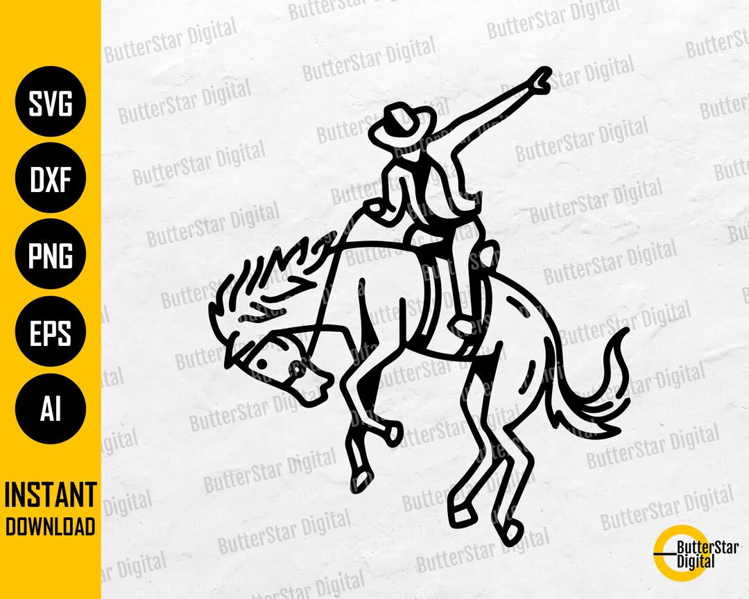 Horse Rodeo SVG | Cowboy SVG | Western Decals Stencil Clipart Vector ...