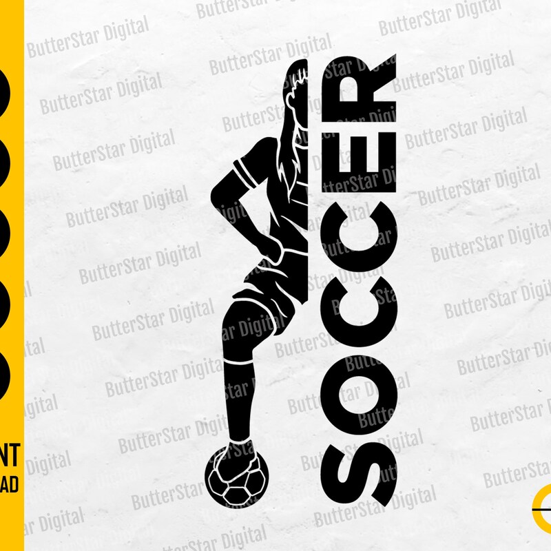 Female Soccer Silhouette Etsy 2789