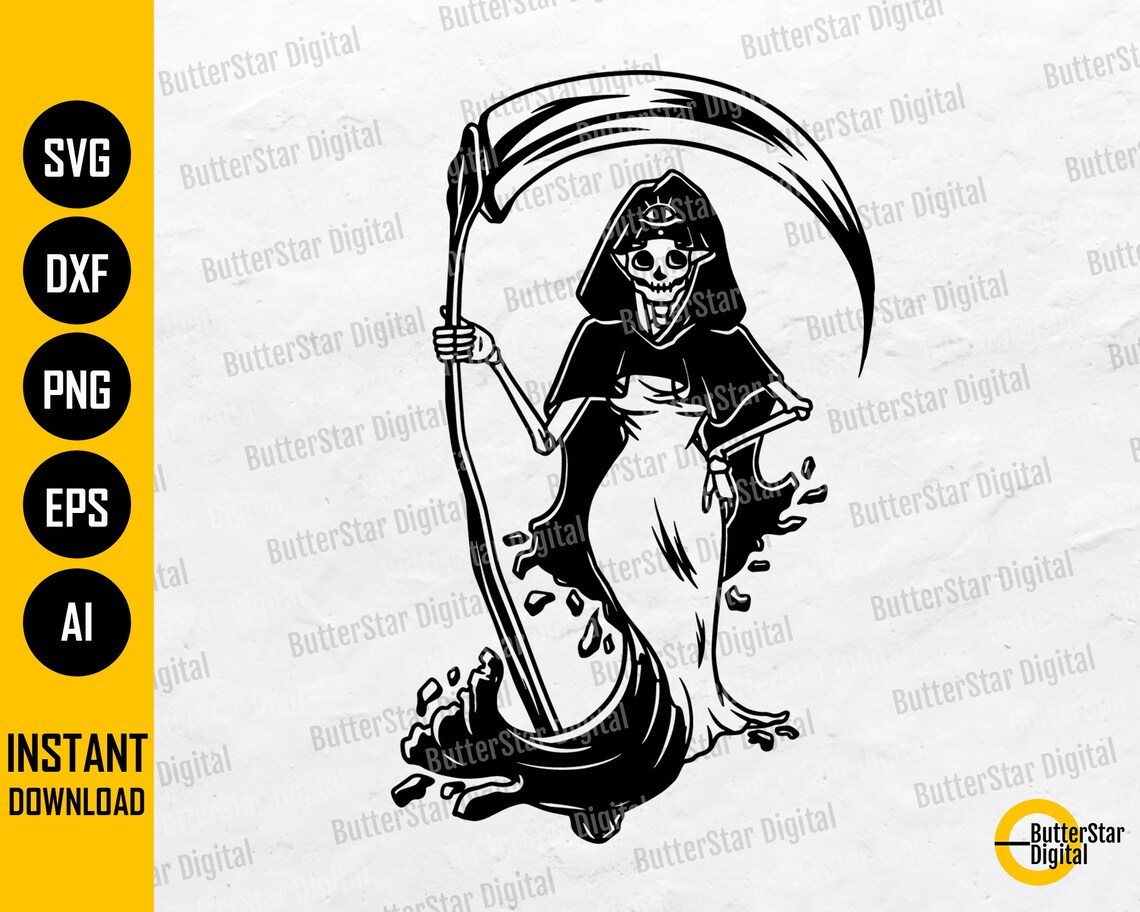Female Grim Reaper SVG Death SVG Scythe SVG Horror | Etsy