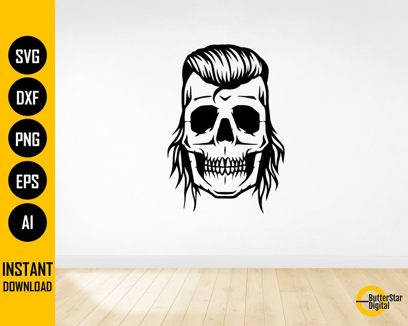 Skull Mullet Svg Funny Skull T Shirt Decals Stencil Graphics Etsy