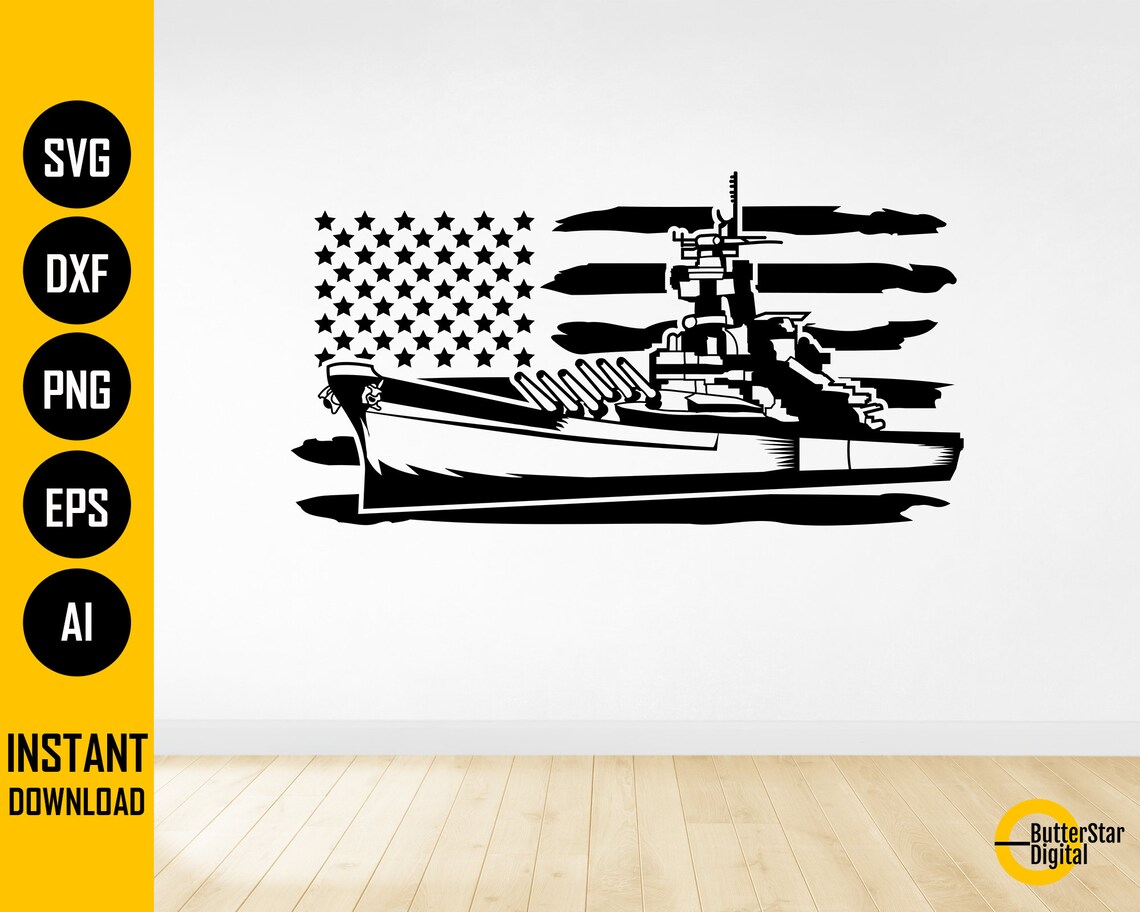 US Battleship SVG | Navy SVG | Warship Decal Graphics T-shirt | Cricut ...