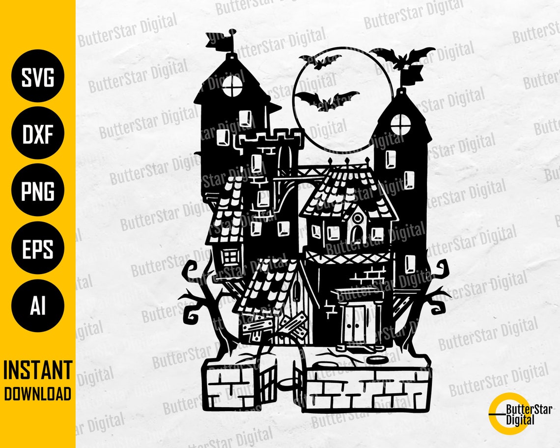 Spooky Castle SVG Haunted Mansion SVG Halloween Home - Etsy