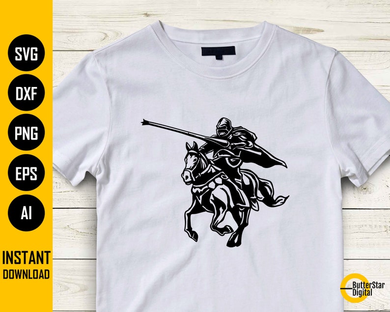 Jousting Knight SVG Cavalier SVG Knighthood T-shirt Decal | Etsy