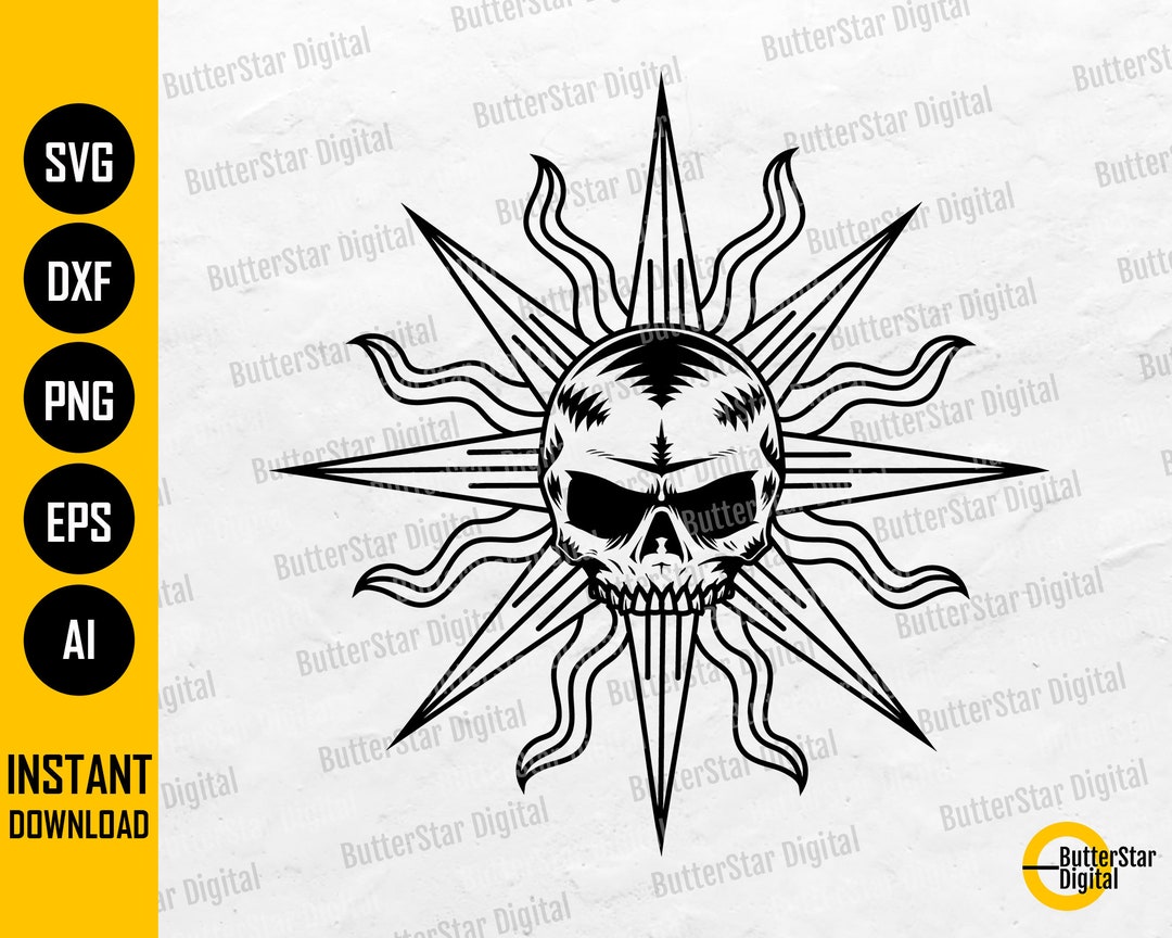 Sun Skull SVG Sunshine SVG Sunrise SVG Sunset Svg Cricut Silhouette ...