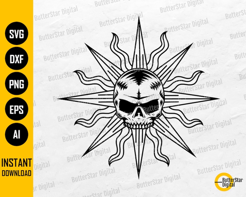 Sun Skull SVG Sunshine SVG Sunrise SVG Sunset Svg | Etsy