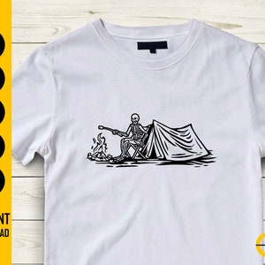 Skeleton Camping SVG | Hiking SVG | Camper T-shirt Graphics Decal ...