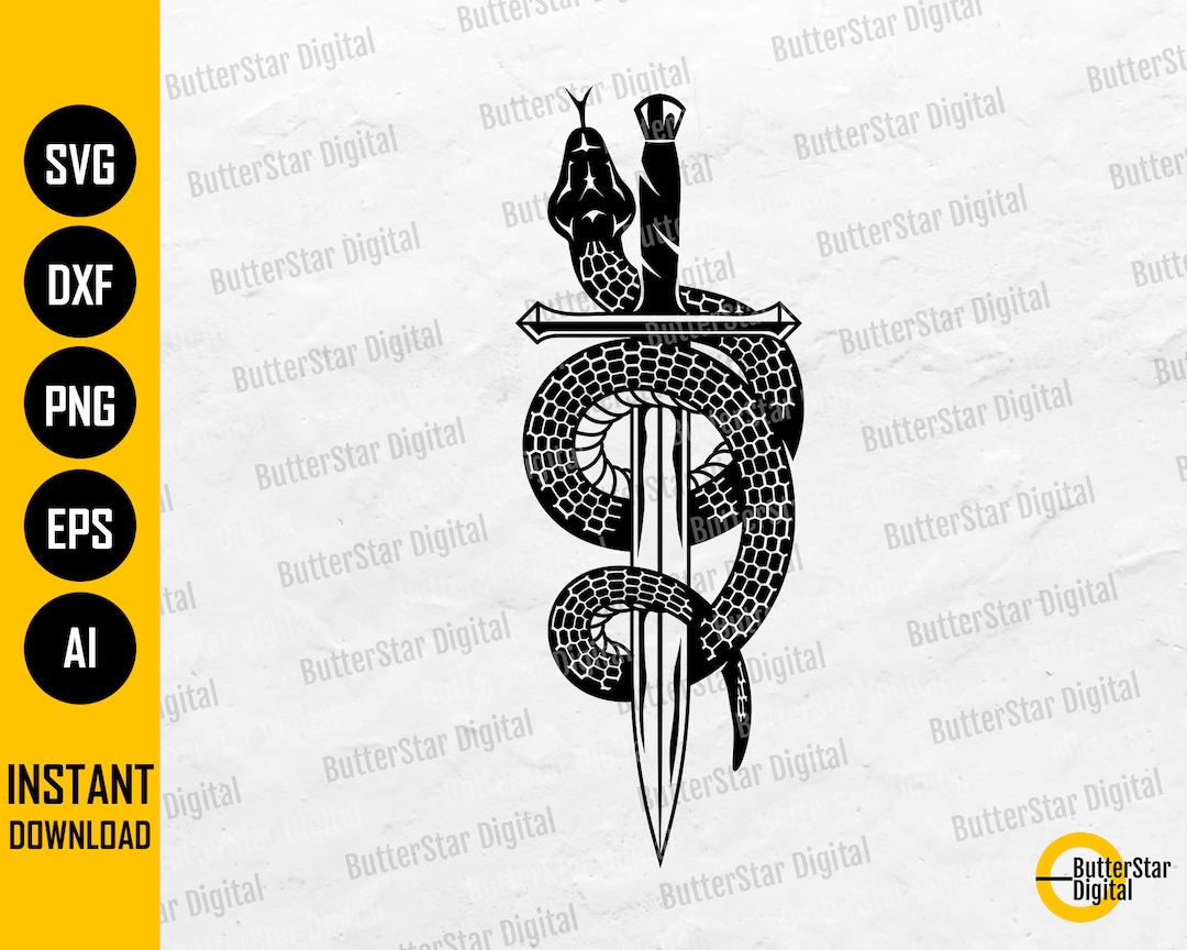 Snake Dagger SVG Serpent Knife SVG Sword SVG Blade Stab Blood Sacrifice ...