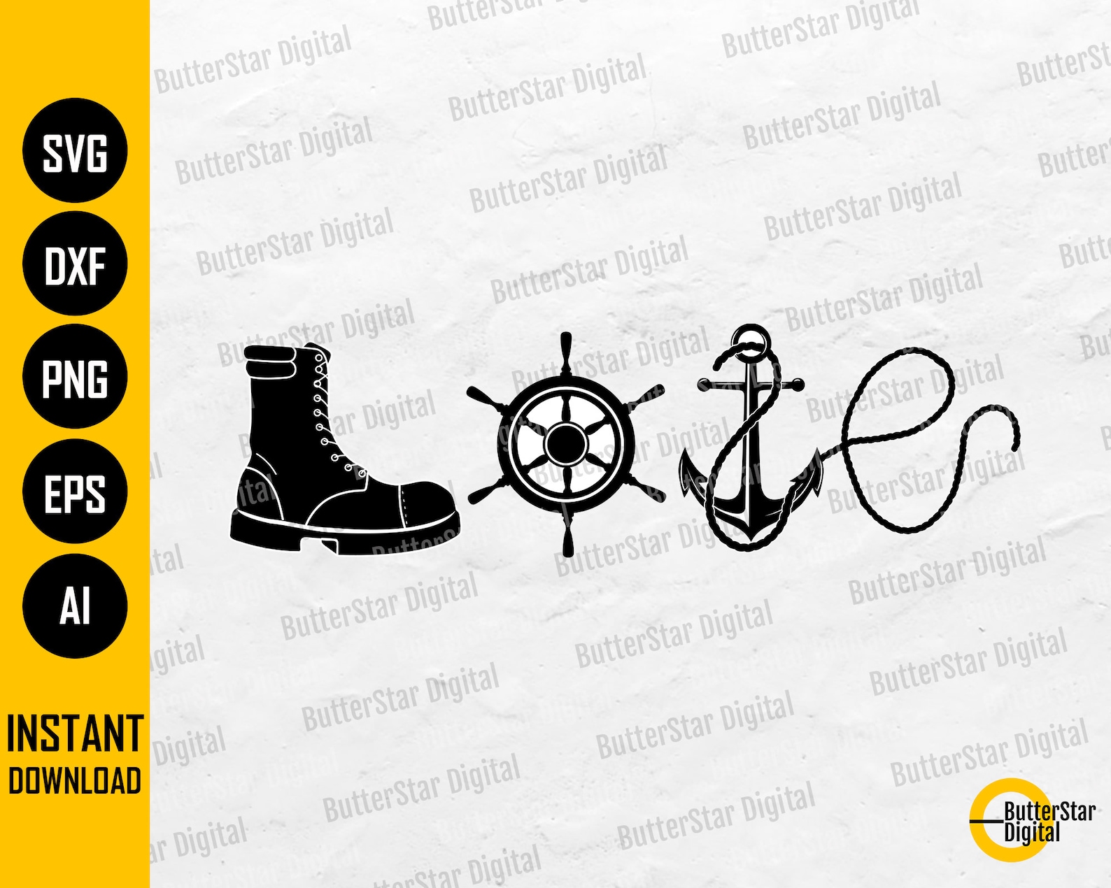 Sailing Love SVG | Sailor SVG | Boot Boat Wheel Anchor Sailboat Rope ...