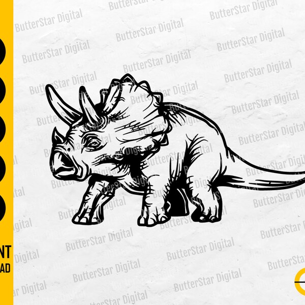 Triceratops Svg Dxf Png - Etsy