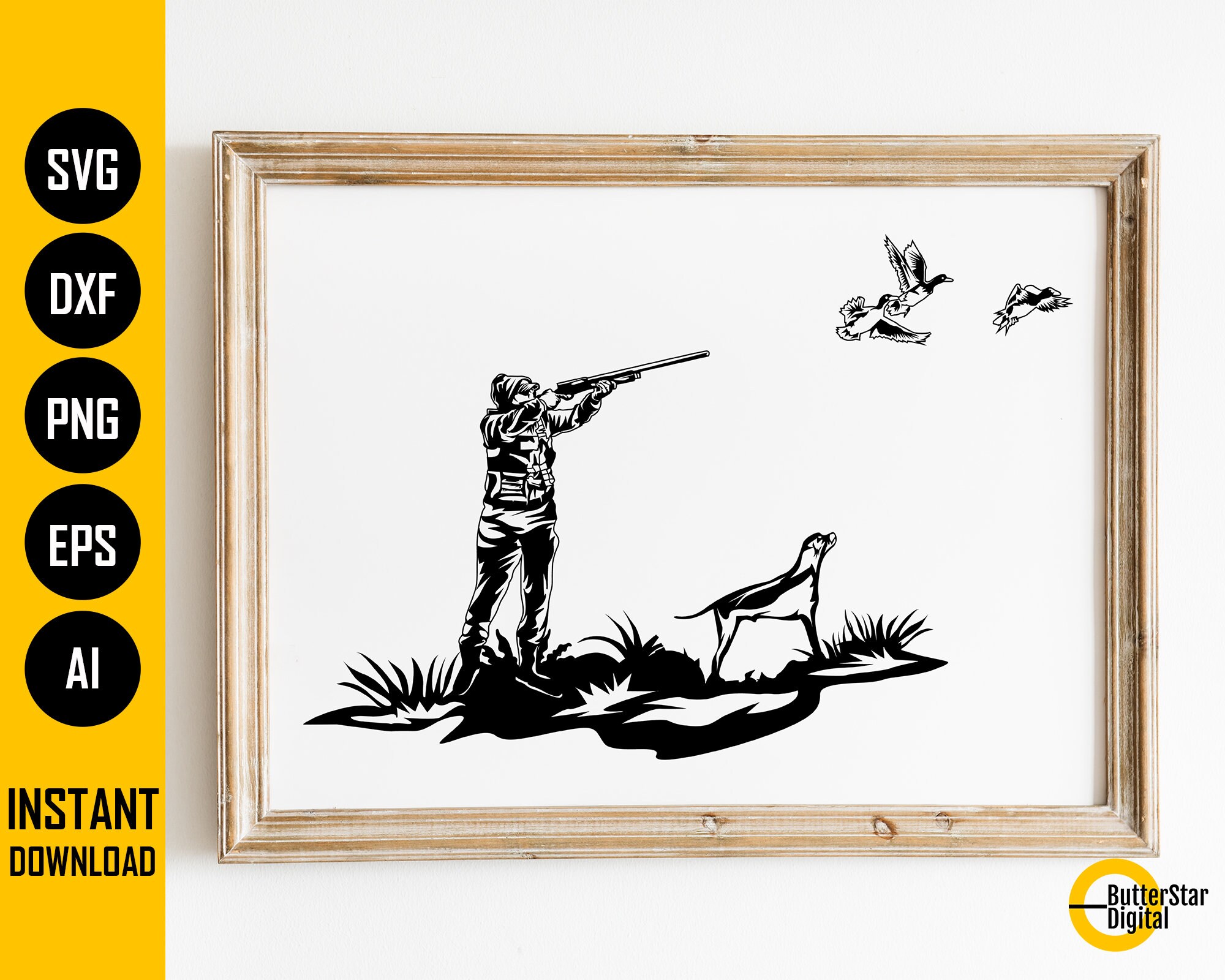 Drawing & Illustration Hunting SVG Cricut Cut File Silhouette Printable ...