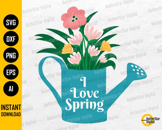 I Love Spring SVG Flowers Floral T-shirt Sign Decor Decal | Etsy