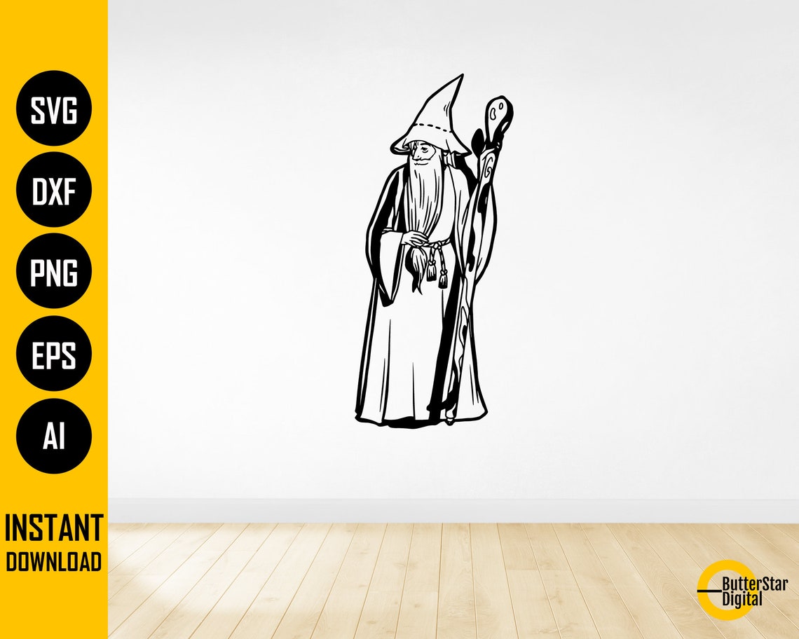 Wizard SVG Sorcerer SVG Mage SVG Magical Svg Fantasy - Etsy