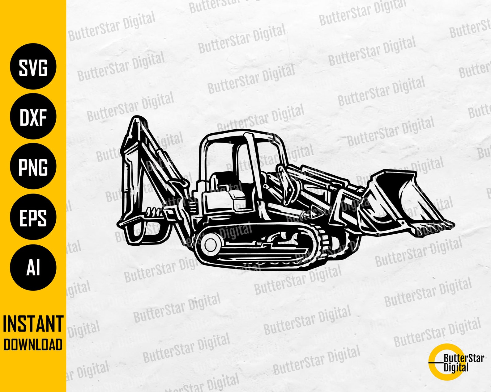 Bulldozer Backhoe SVG | Loader SVG | Excavator SVG | Construction ...