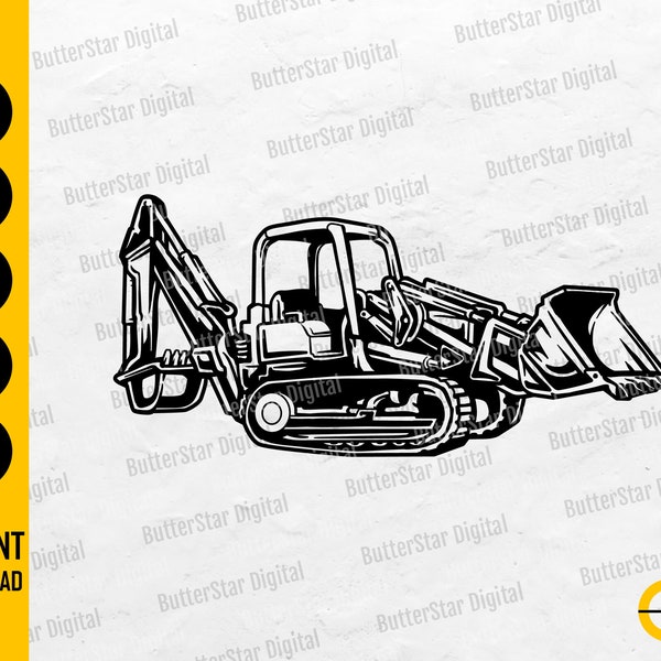 Backhoe Loader Clip Art - Etsy