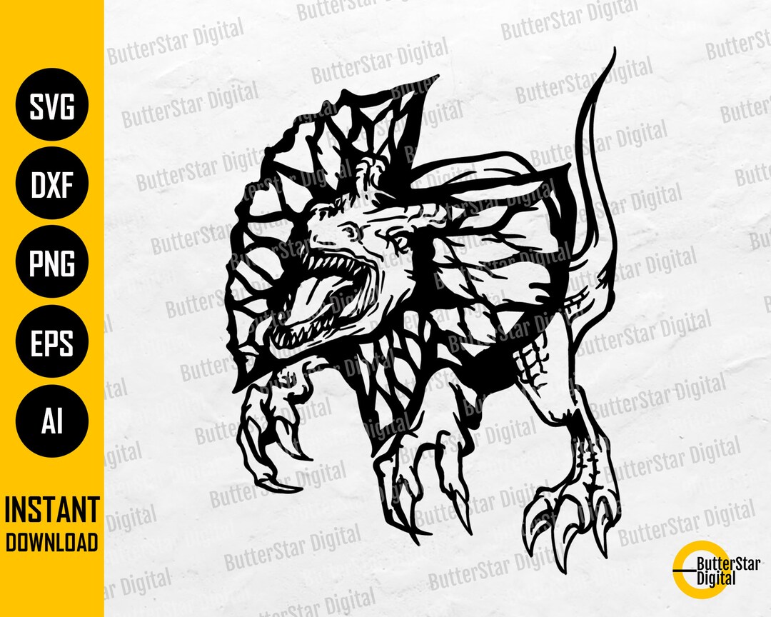 Dilophosaurus SVG | Dino Vinyl Stencil Graphics Illustration Drawing ...