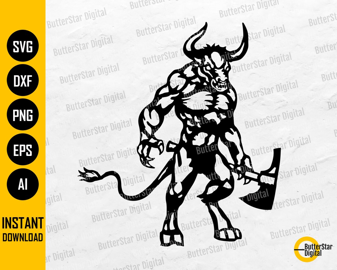 Minotaur SVG | Mythical Creature SVG | Monster Decal Shirt Illustration ...