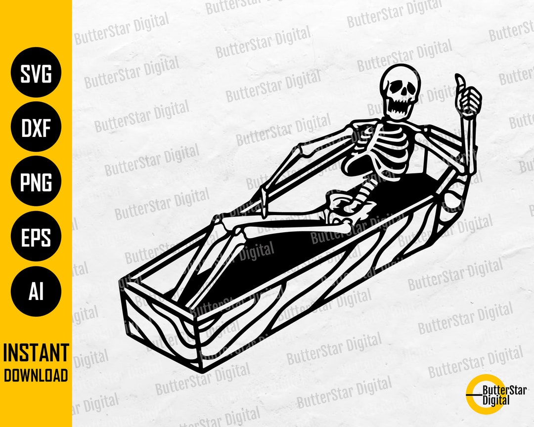 Skeleton in A Coffin SVG Thumbs up SVG Funny Halloween SVG - Etsy