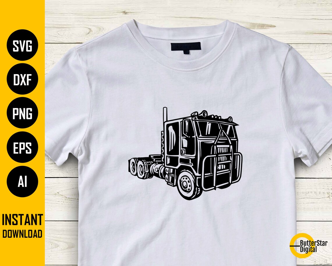 Cab Over Truck SVG | Truck Driver SVG | Trucker Vinyl Decal Graphics ...