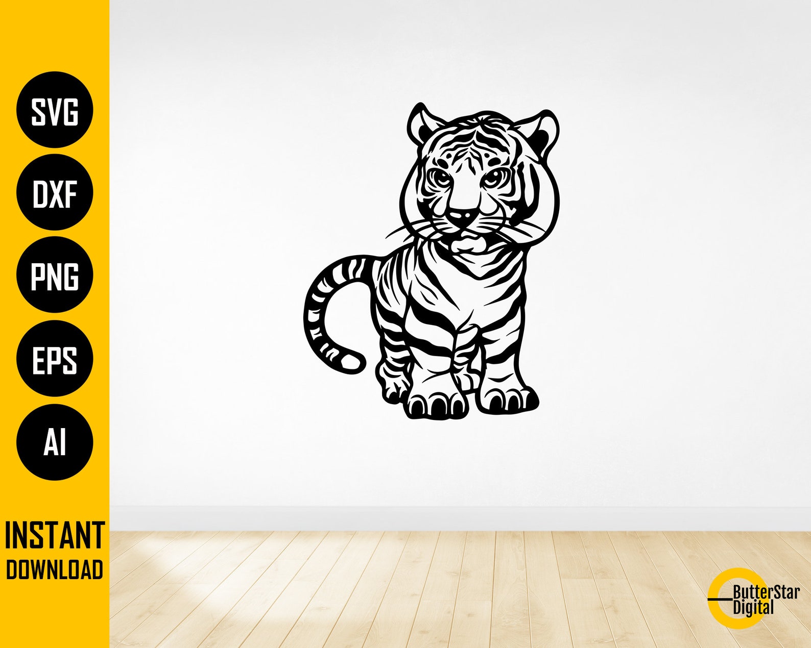 Chibi Tiger SVG | Cute Wild Animal Illustration Drawing Graphics ...