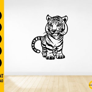 Chibi Tiger SVG | Cute Wild Animal Illustration Drawing Graphics ...