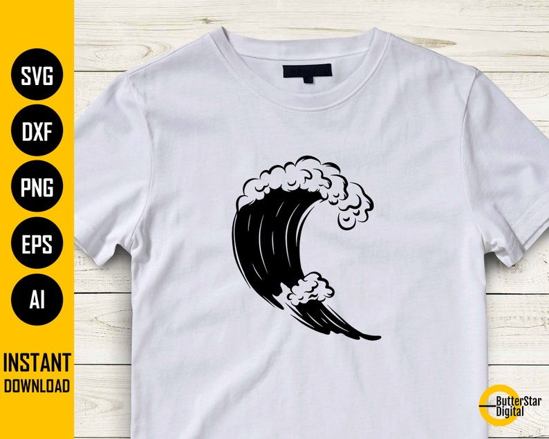 Ocean Wave SVG | Surfing SVG | Nautical SVG | Water Storm Hurricane ...
