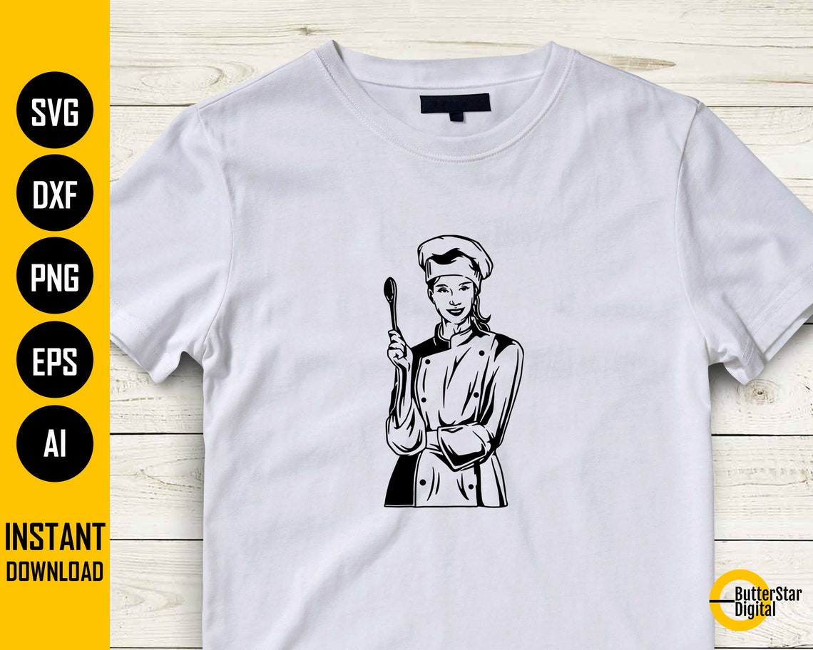Lady Chef SVG Female Cook SVG Kitchen SVG Restaurant | Etsy